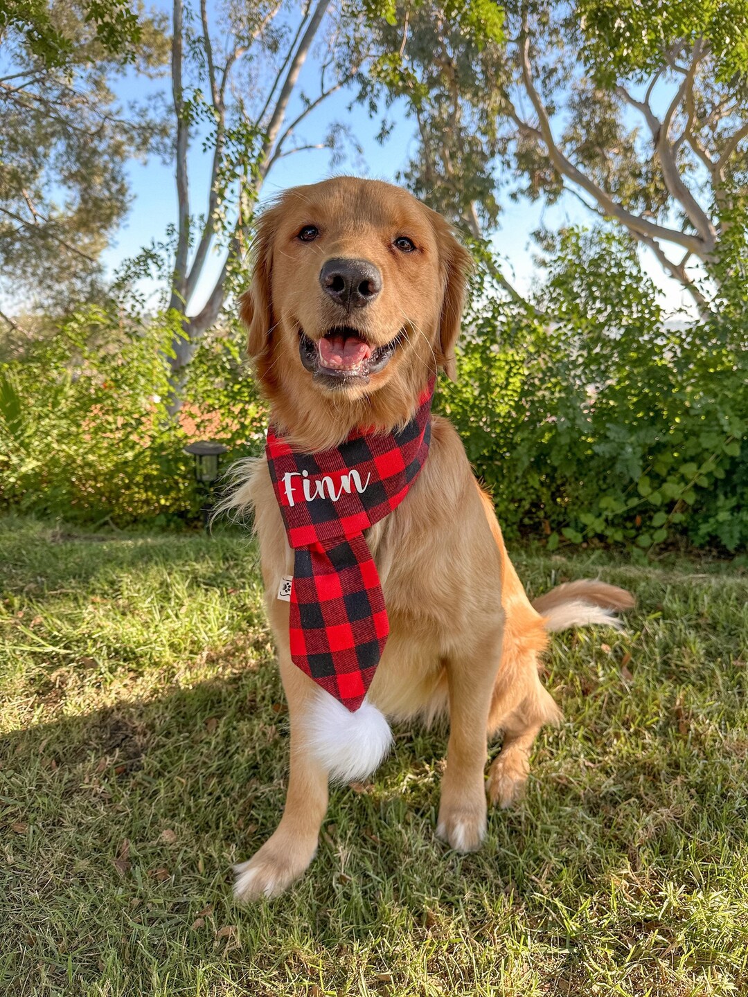 Red Plaid Dog Scarf, Dog Scarf, Red Buffalo Plaid Dog Scarf, Pet Scarf ...