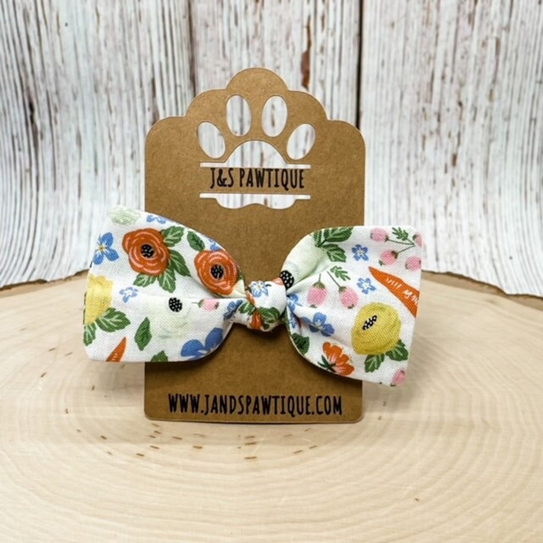 Spring Floral Hair Bow, Flower Hair Bow, Dog Hair Bow Clip, Dog Hair ...