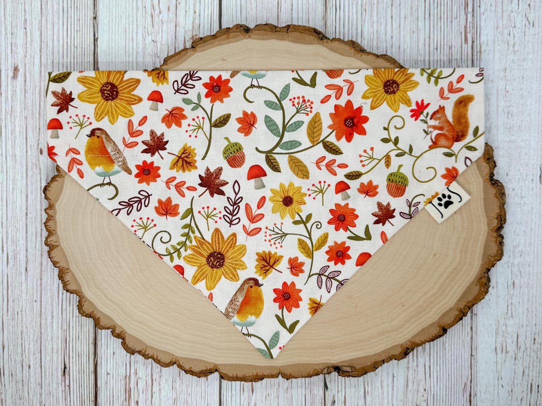 Sunflower Dog Bandana, Fall Dog Bandana, Personalized Dog Bandana, Over ...