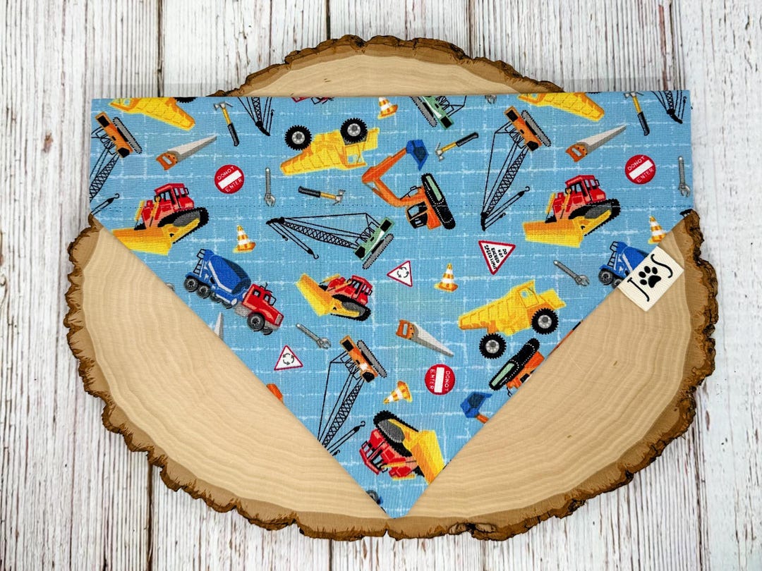 Construction Truck Dog Bandana, Truck Dog Bandana, Personalized Dog ...
