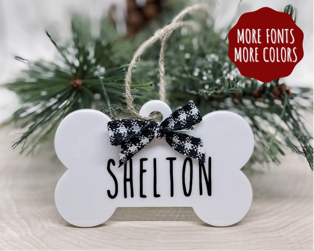 Dog Bone Gift Tag, Personalized Dog Ornament, Stocking Dog Bone Tag ...