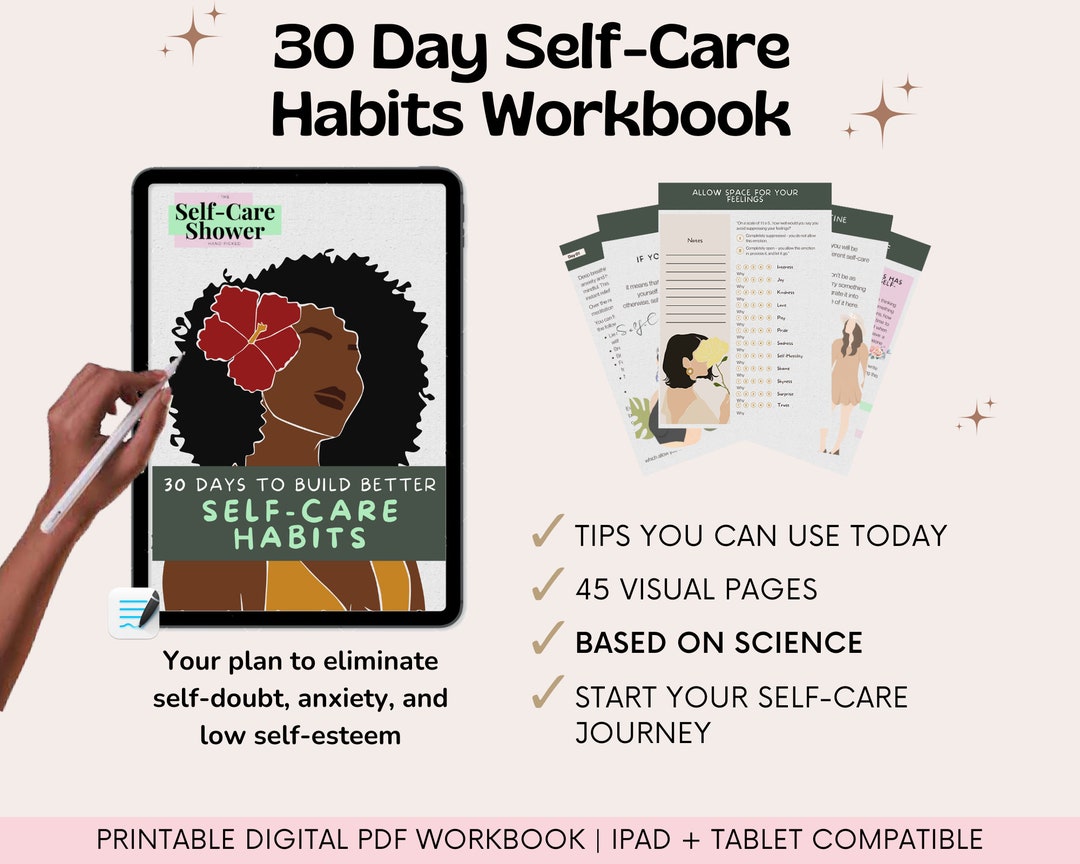 Self Care Workbook [30-days] W/ Planner & Exercises | Self Love Ebook ...