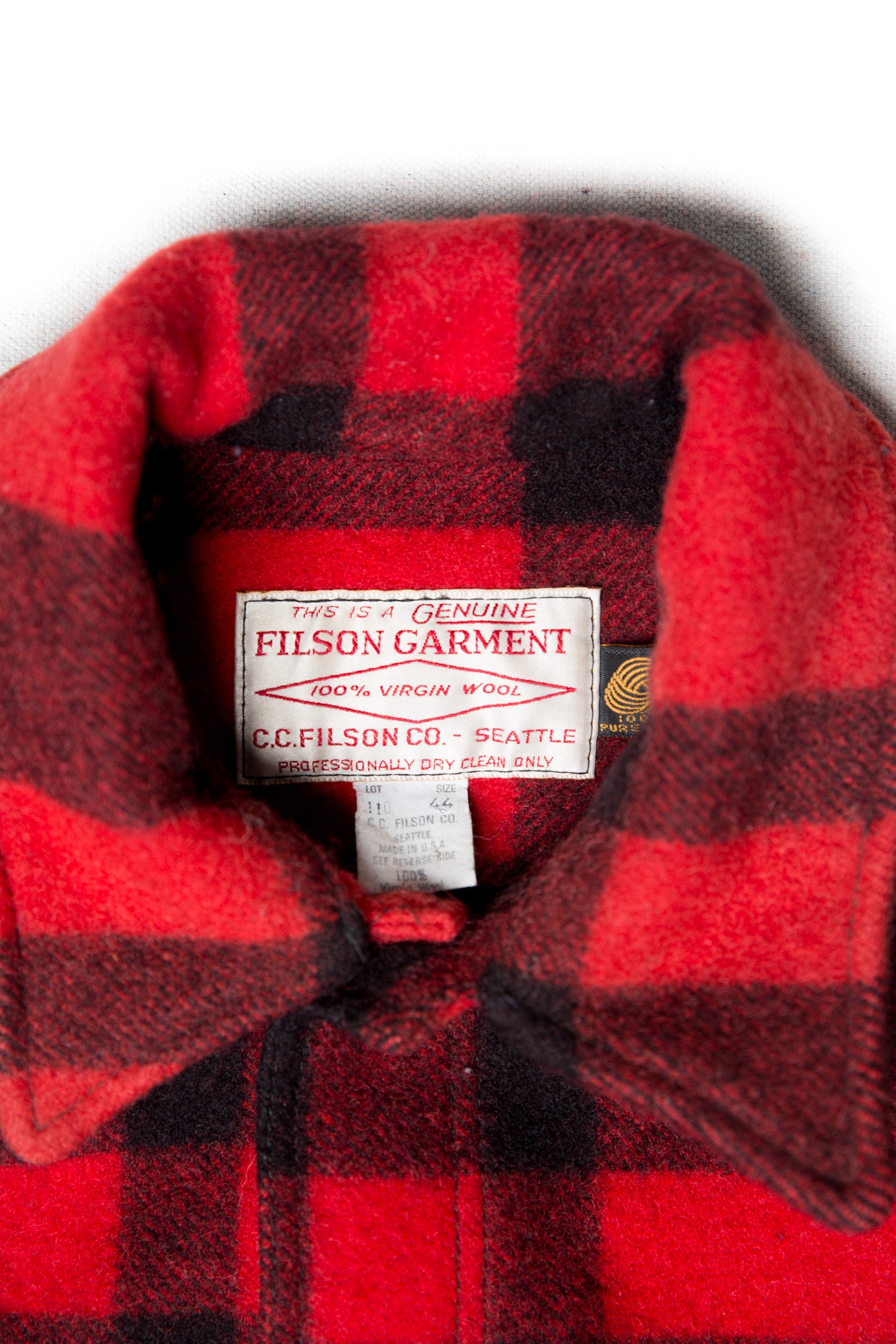 Vintage Filson Red & Black Plaid Wool Mackinaw Jacket Hunting Coat Made ...