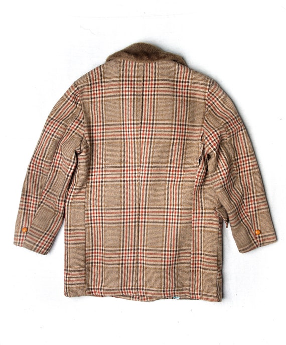 Vintage 1970's Montgomery Ward Wool & Faux Fur Brown … - Gem