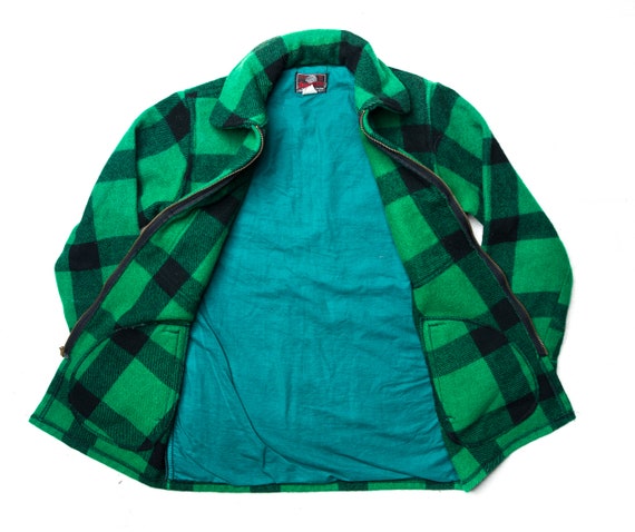 Vintage Johnson Woolen Mills Green Black Cruiser Jack… - Gem