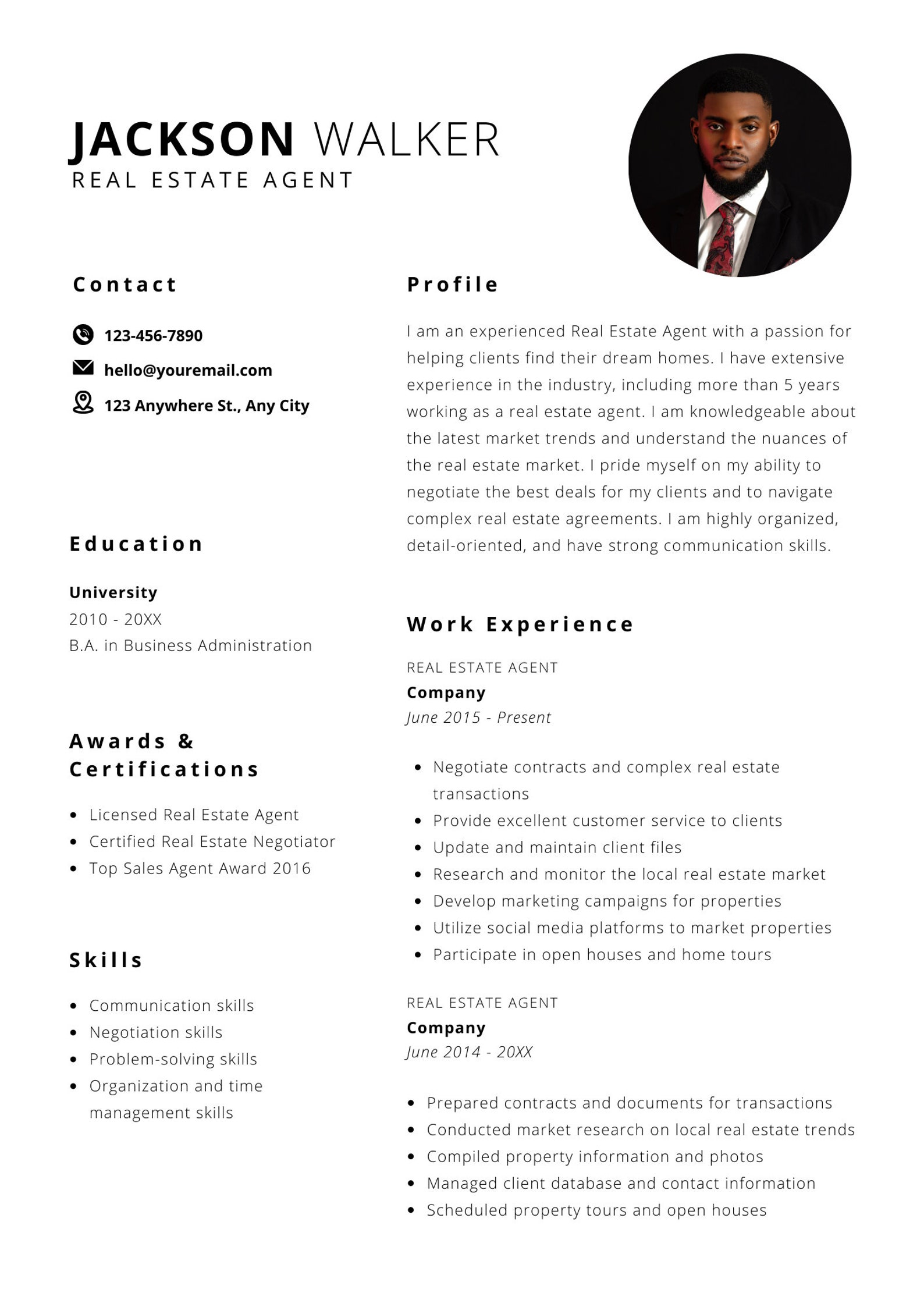 Editable CV Resume Template Professional Resume Template. Minimalist ...