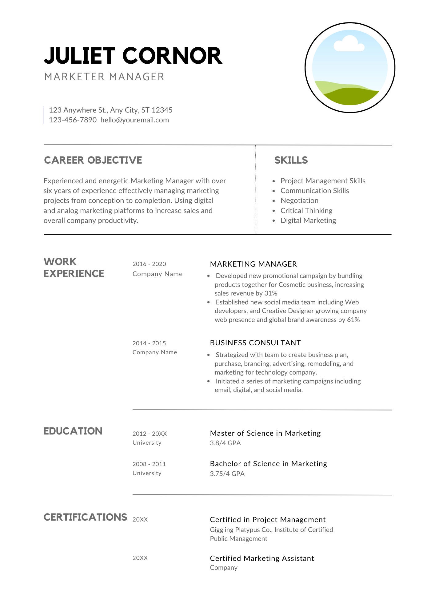Editable CV Resume Template Professional Resume Template. Minimalist ...