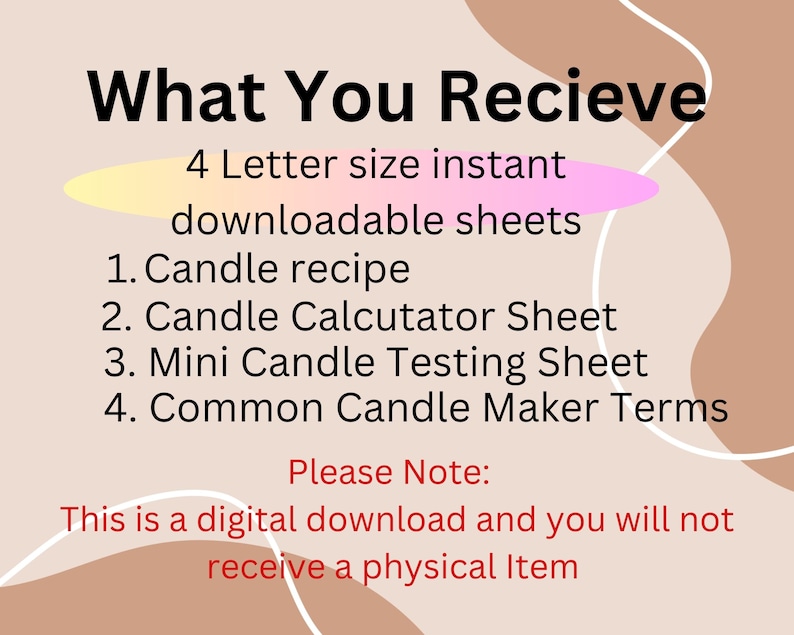 Printable Candle Recipe Templet Candle Test Sheet Candle Maker Log ...