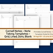 8 Pastel Colors of Printable Cornell Notes Available in 4 - Etsy Canada