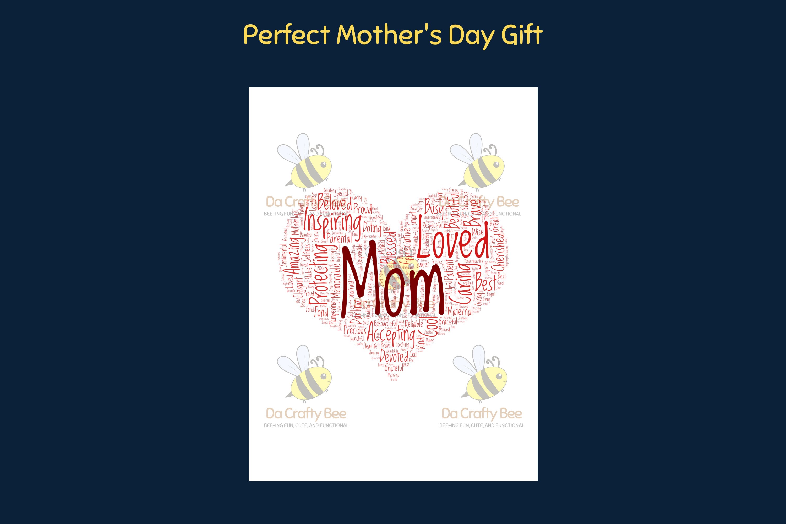 Mom Word Art / Word Cloud Printable Poster Art / Mothers Day - Etsy