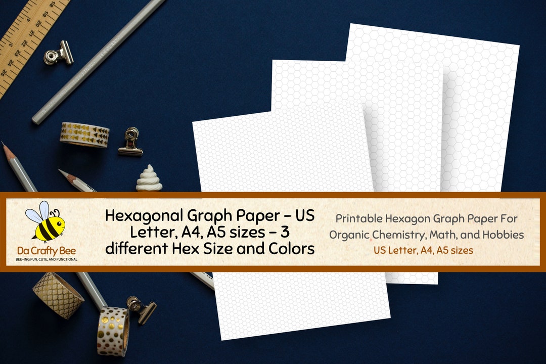 Printable Hexagonal Graph Paper for Organic Chemistry - Letter, A4, A5 ...