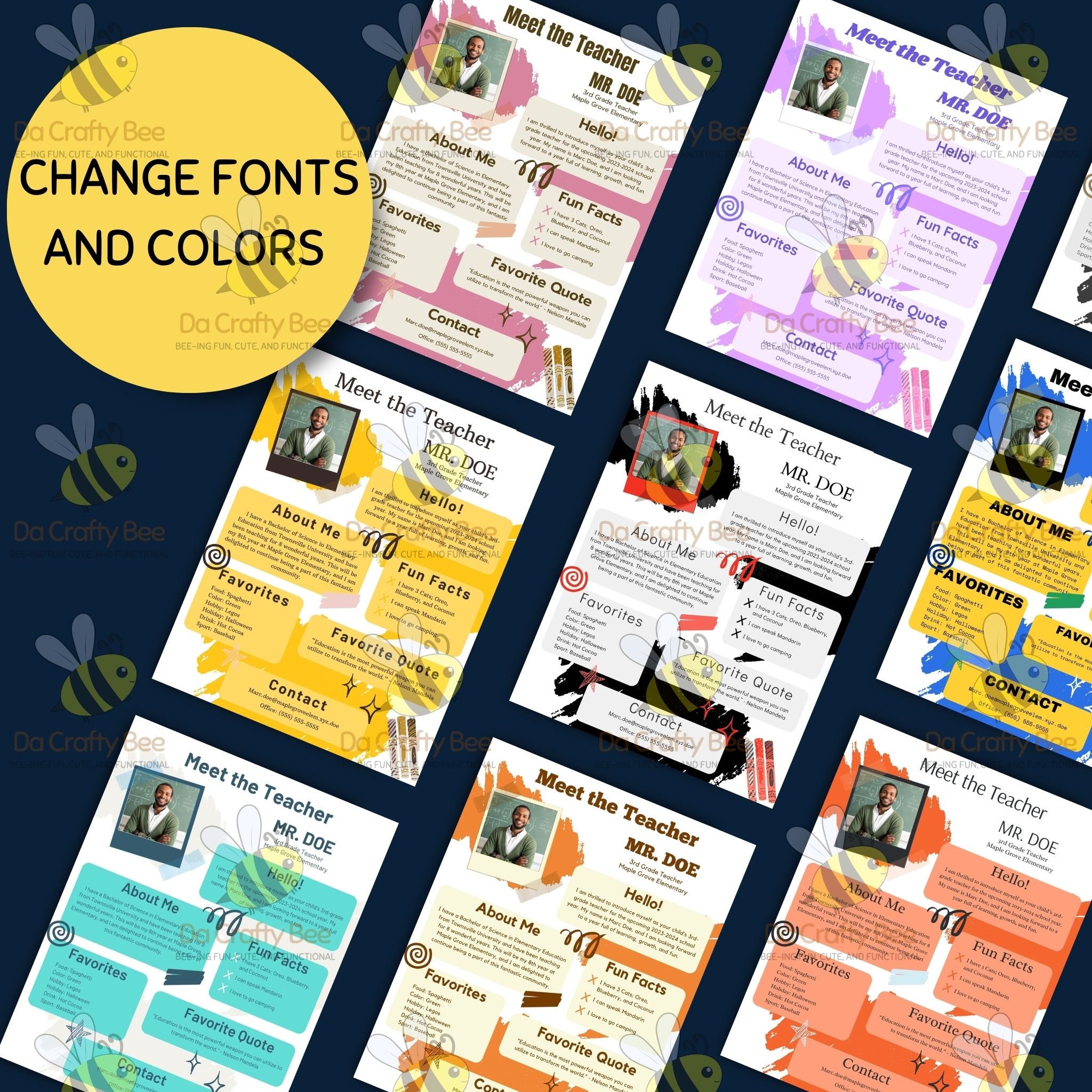 Meet the Teacher Canva Template: Instant Download for Classroom Welcome ...