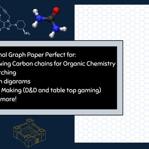 Printable Hexagonal Graph Paper for Organic Chemistry - Letter, A4, A5 ...