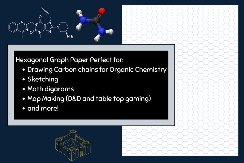 Printable Hexagonal Graph Paper for Organic Chemistry - Letter, A4, A5 ...