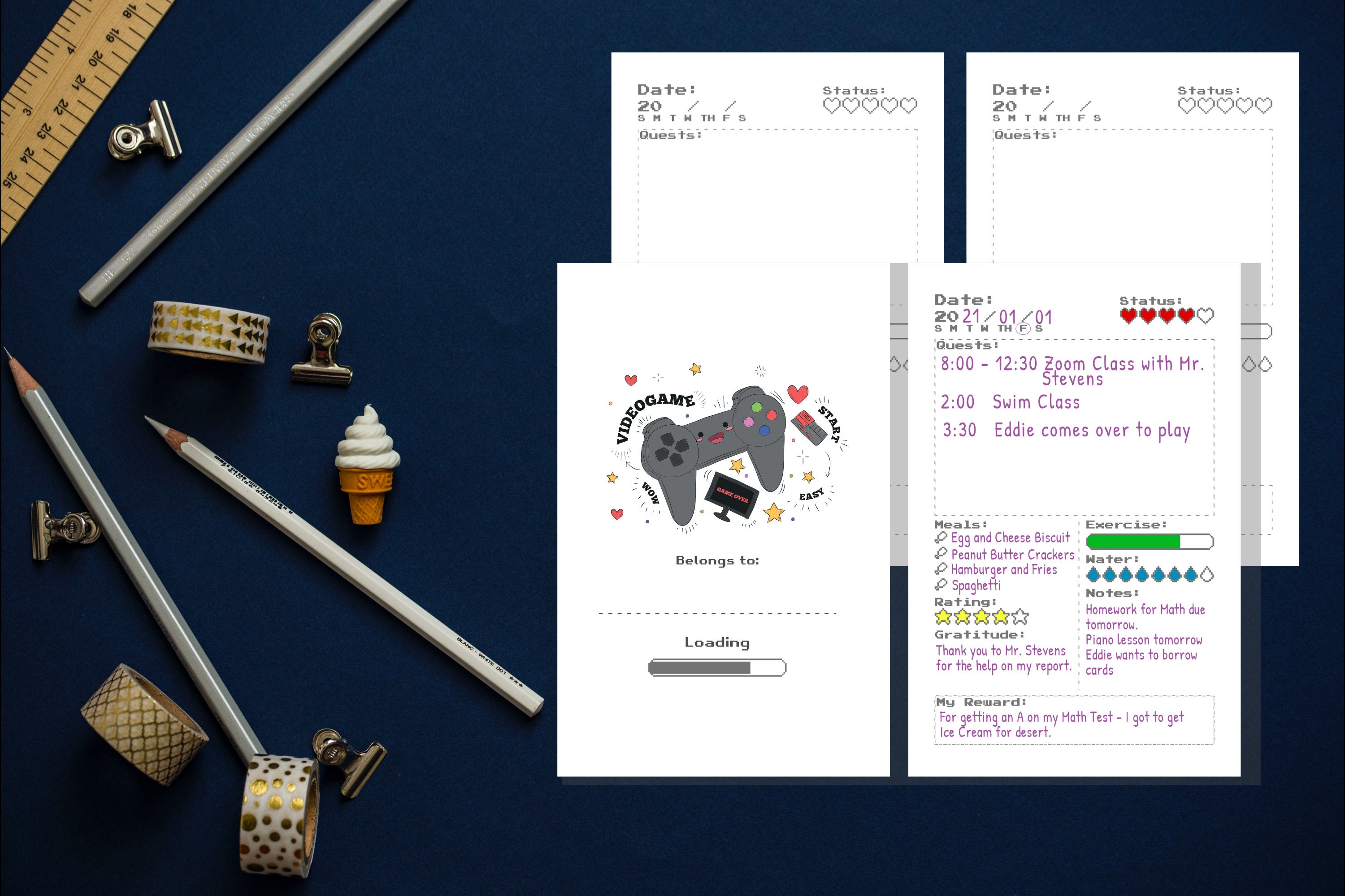 Printable 8-bit Video Game Themed Journal/daily Planner Pages - With ...