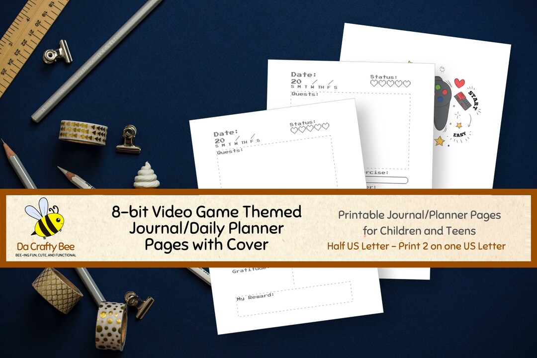 Printable 8-bit Video Game Themed Journal/daily Planner Pages With ...