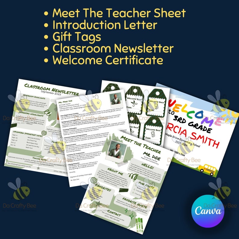 Meet the Teacher Canva Template: Instant Download for Classroom Welcome ...