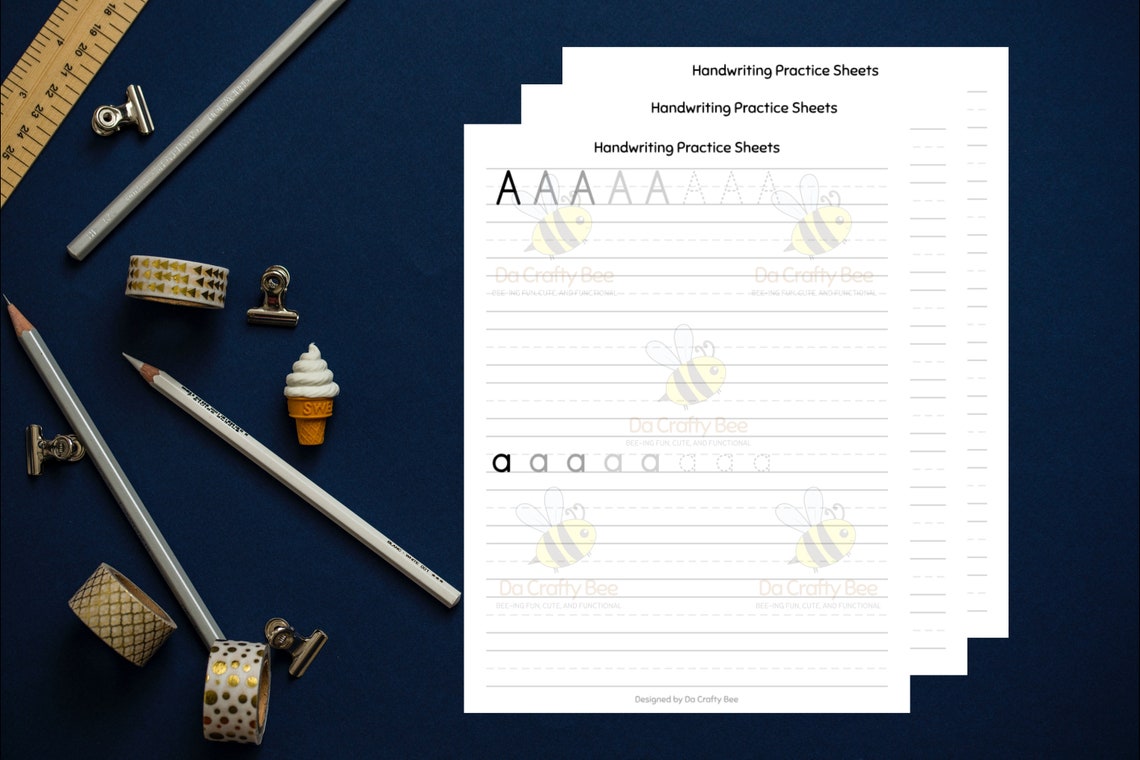 Printable Handwriting Practice Sheets - US Letter, Letters, Numbers and ...