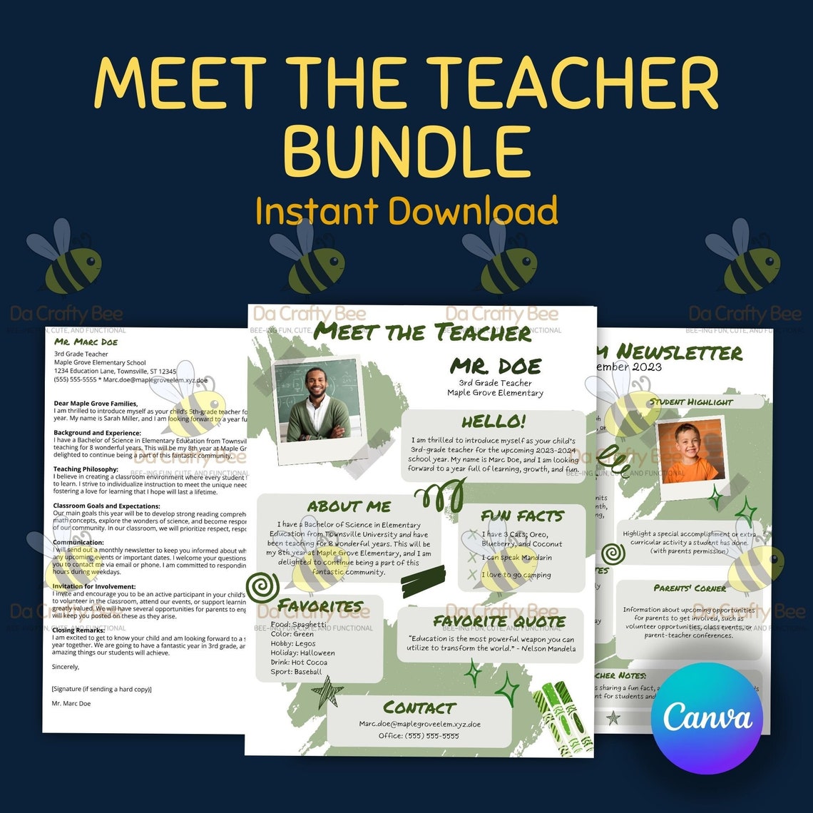 Meet the Teacher Canva Template: Instant Download for Classroom Welcome ...