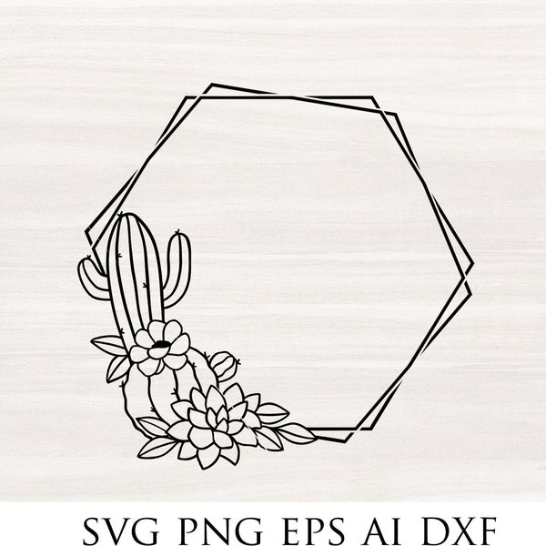 Cactus Border Svg - Etsy
