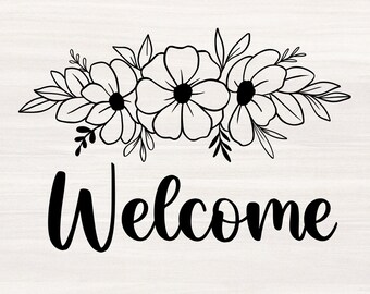Welcome Sign SVG Floral Welcome Sign Svg Flower Welcome Svg - Etsy UK