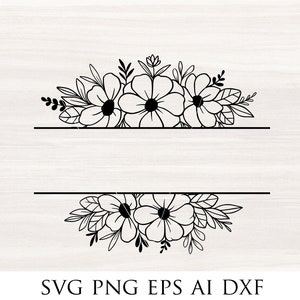 Split Floral Frame Svg Floral Border Svg Wedding Border Svg - Etsy