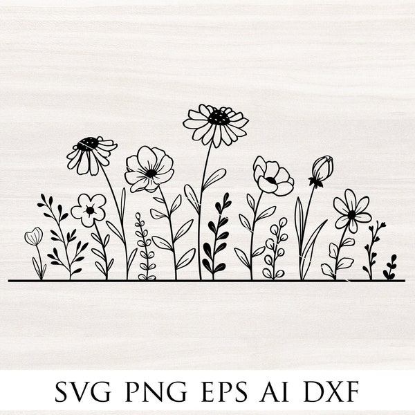 Wildflowers Svg Border - Etsy