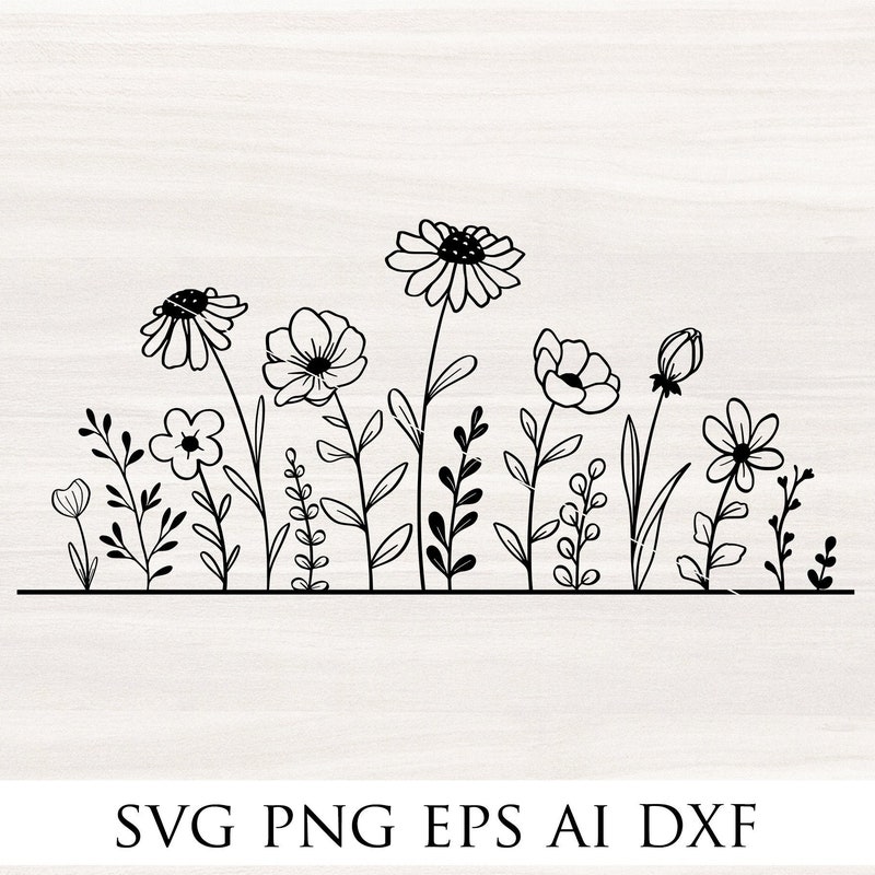 Wildflower Frame Svg - Etsy