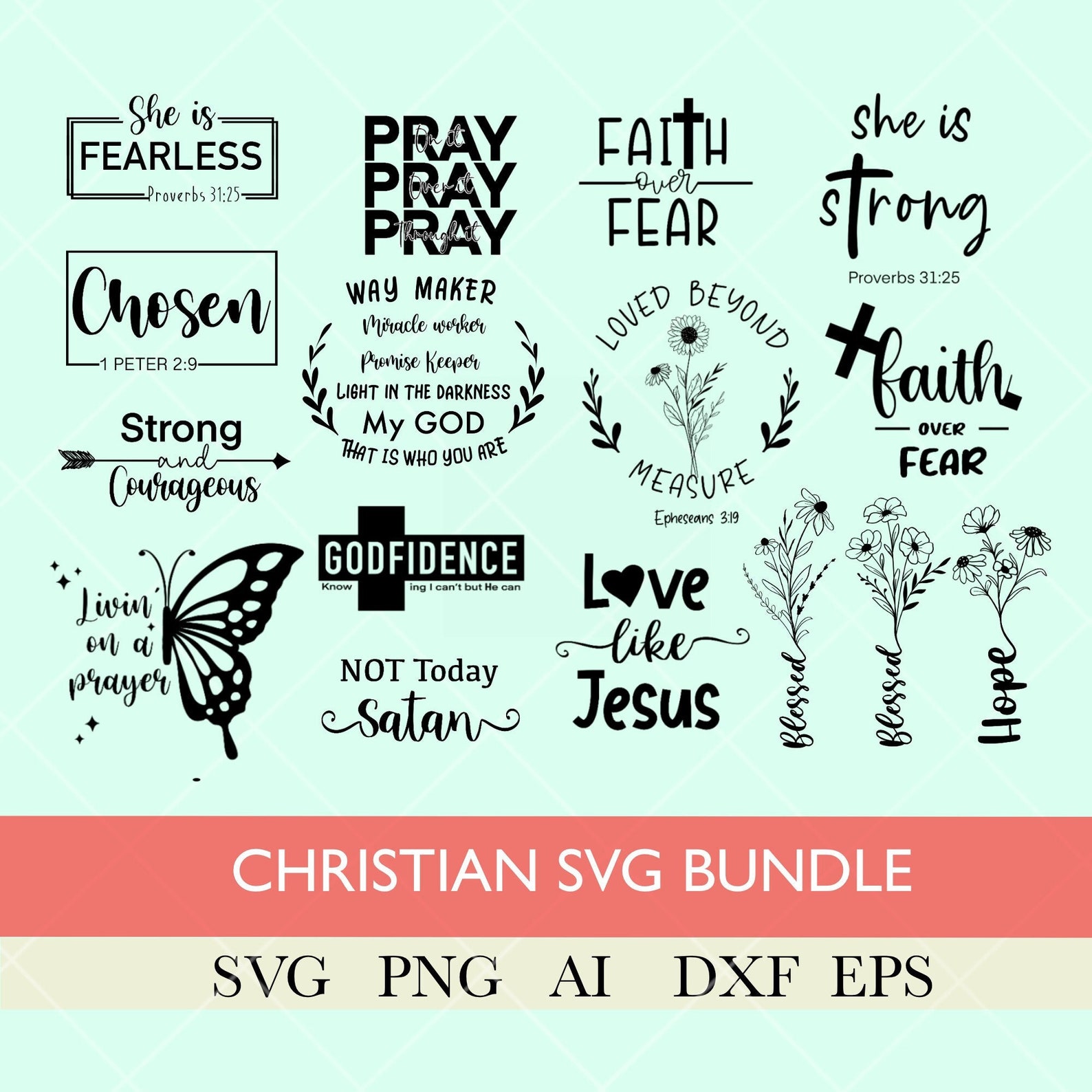 Christian Svg Bundle FAITH Svg Bundle Religious Svg - Etsy