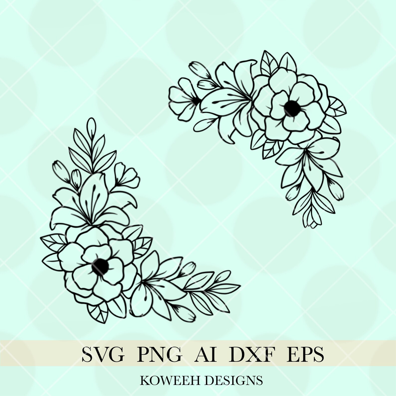 FLORAL BORDER Svg Flower Border Svg Floral Frame Svg - Etsy