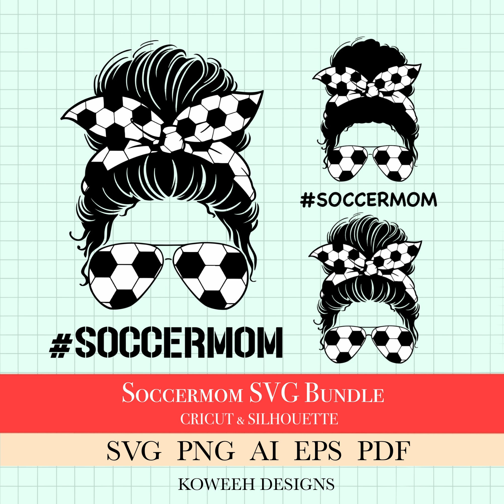 Soccer Mom Messy Bun Svg Png Soccer Life Svg Soccer Messy Etsy