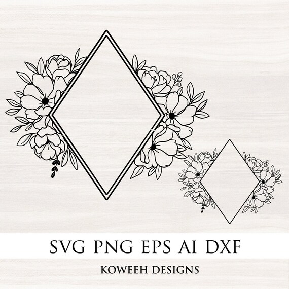 Floral Frame Svg Diamond Frame Svg Wedding Frame Svg Floral - Etsy
