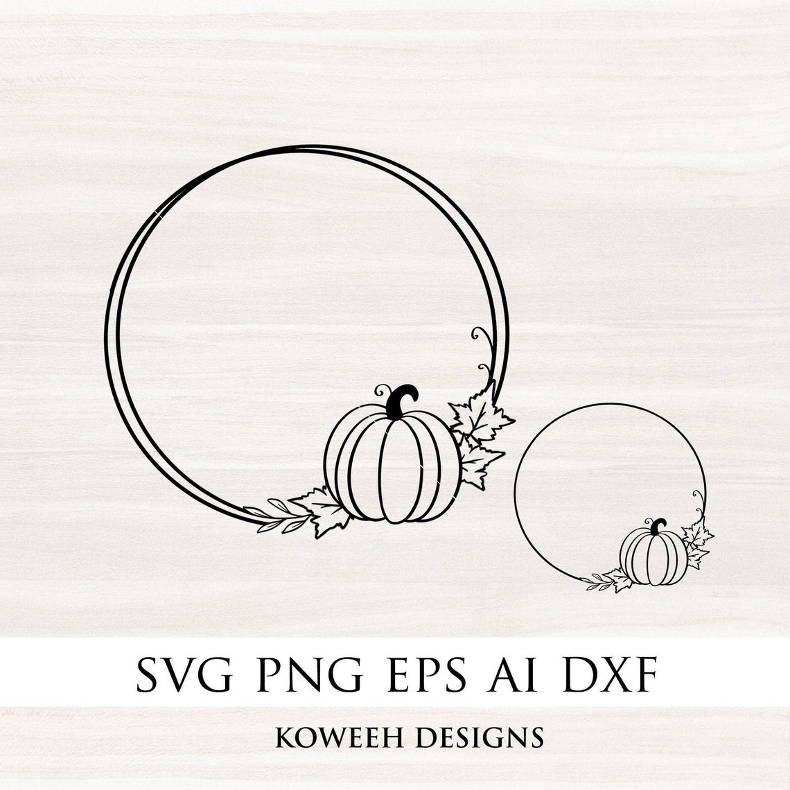 FALL WREATH SVG Pumpkin Frame Wreath Svg Fall Border Svg | Etsy