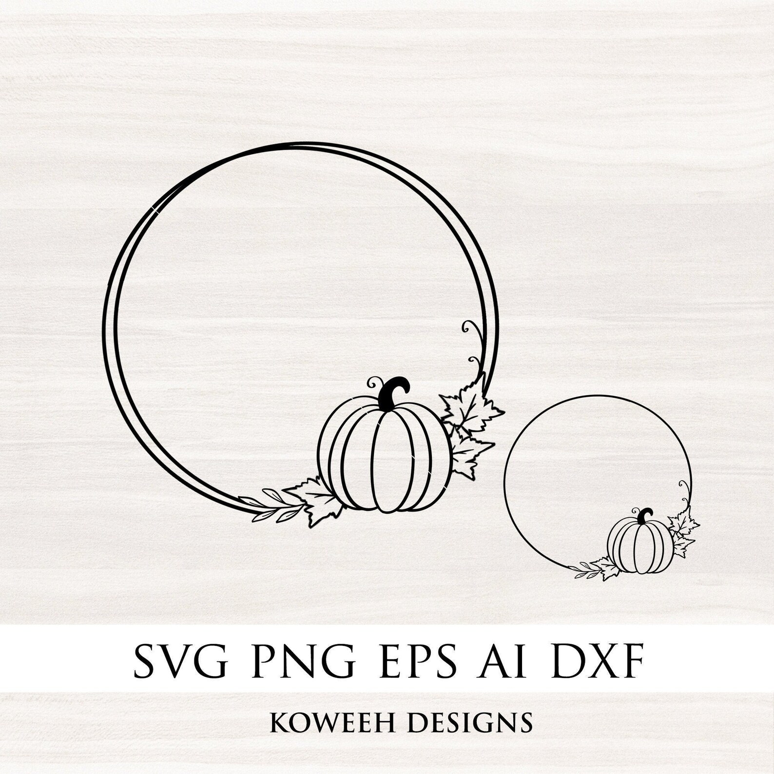 FALL WREATH SVG Pumpkin Frame Wreath Svg Fall Border Svg | Etsy