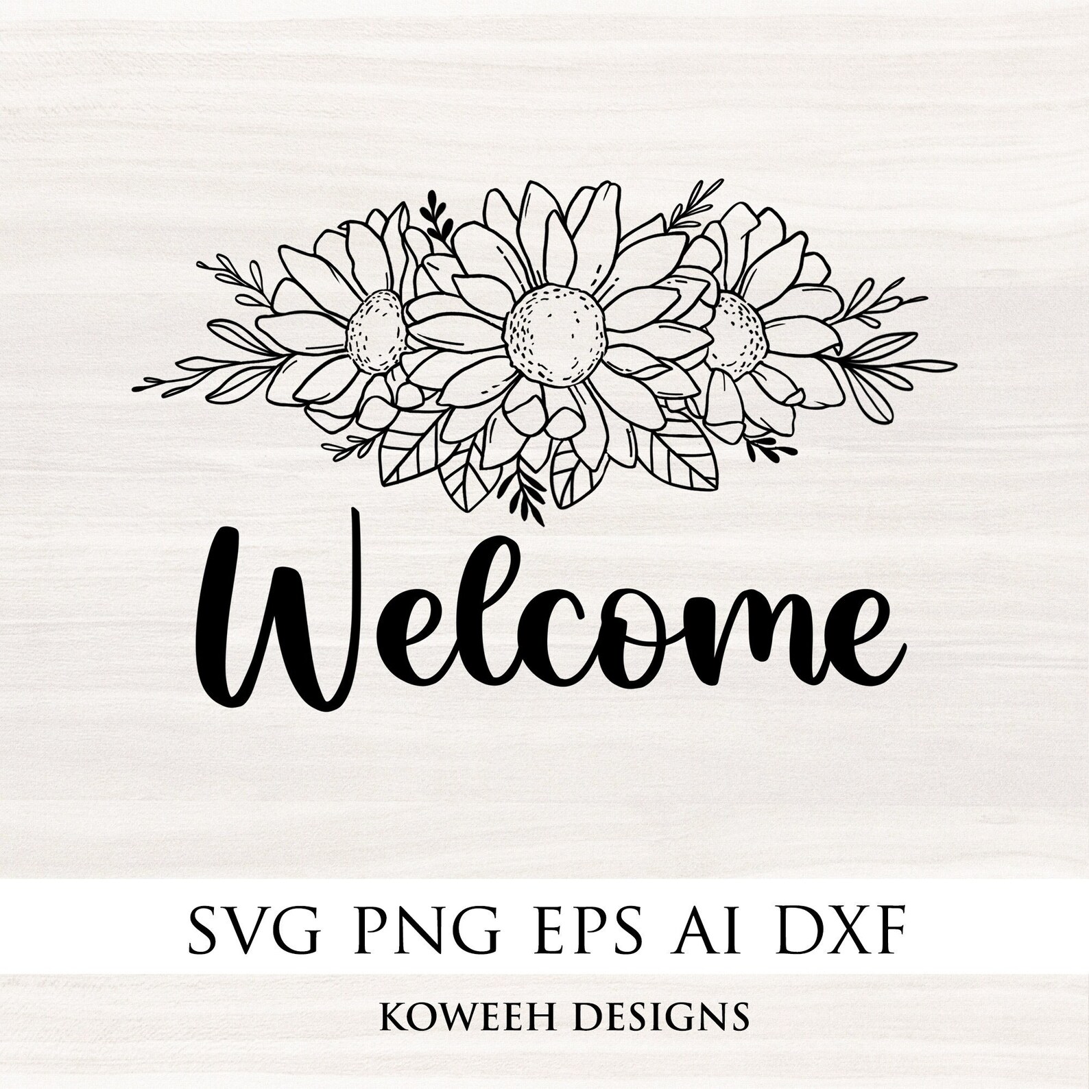Welcome Sign SVG, Floral Welcome Sign Svg, Flower Welcome Svg, Welcome ...
