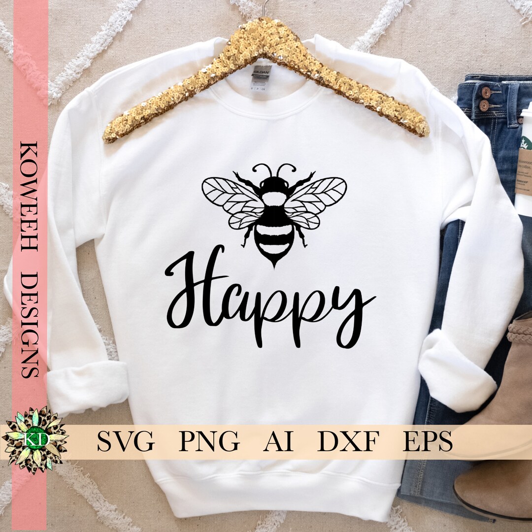 Bee Happy Svg Png Bee Svg Bee Svg Designs Svg File for - Etsy UK
