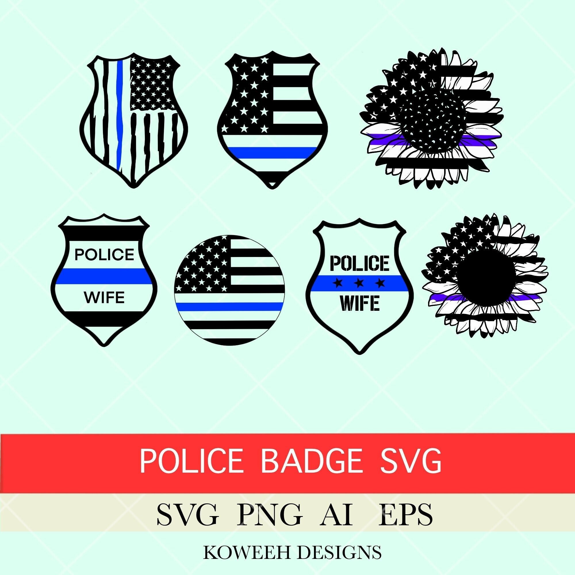 Police Badge Svg, Png, Police Badge Flag Svg, Back the Blue Svg, Police ...