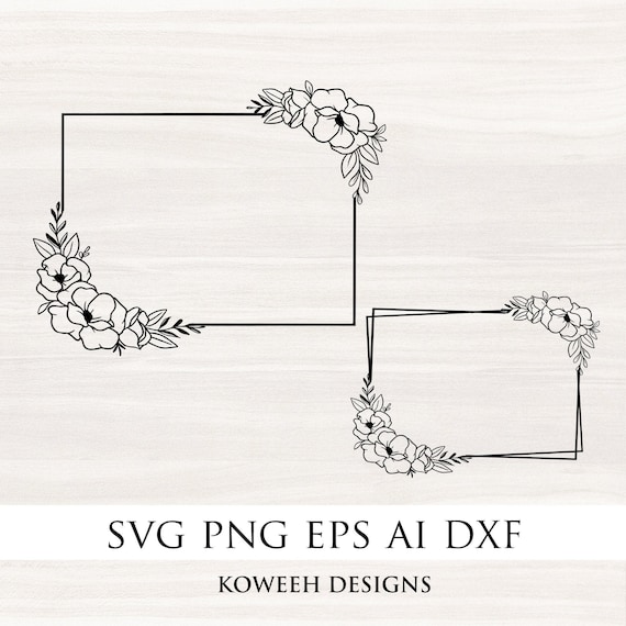 Rectangle Frame Svg Floral Border Svg Floral Frame Svg - Etsy UK