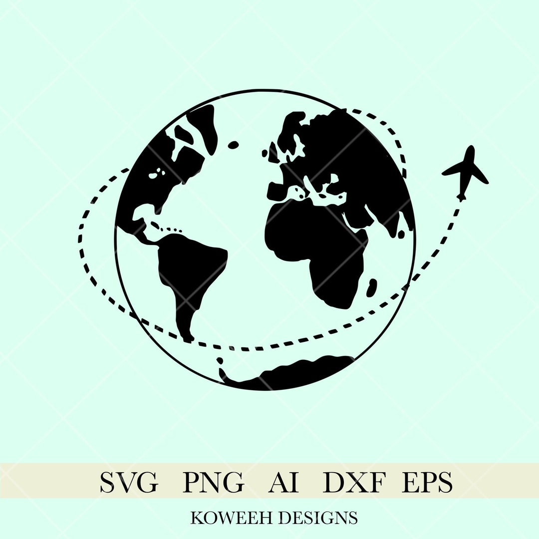 Airplane and Globe SVG, Travel SVG, Adventure Svg, Airplane Tour Svg ...