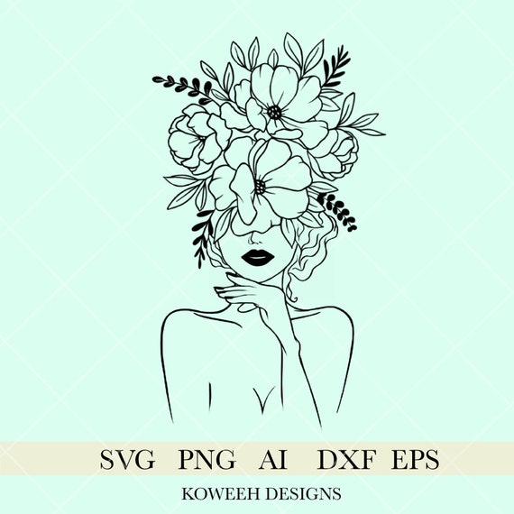 Floral Woman Svg Floral Body Svg Floral Head Woman Women | Etsy
