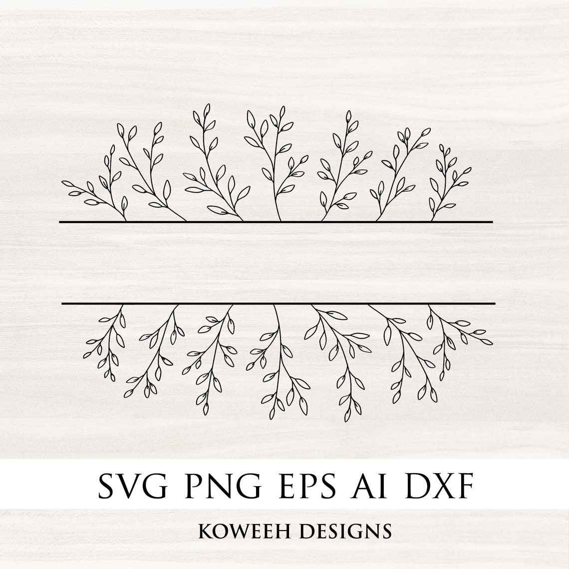 Split Frame Svg Leaf Frame Svg Split Floral Monogram Split - Etsy Canada