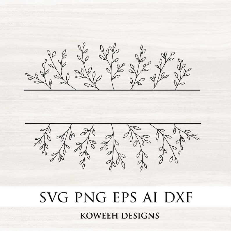 Split Frame Svg Leaf Frame Svg Split Floral Monogram Split - Etsy