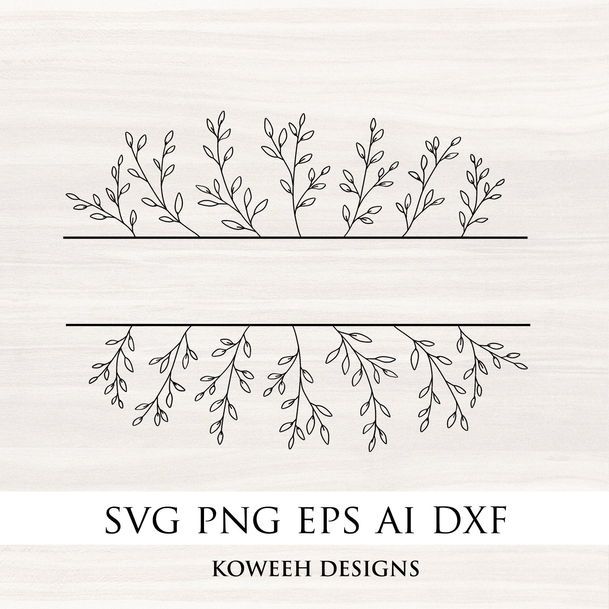 Split Frame Svg Leaf Frame Svg Split Floral Monogram Split - Etsy Canada