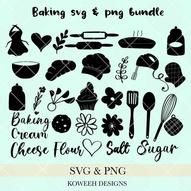Baking Svg Bundle Baking Tools Svg Kitchen Svg Bundle - Etsy