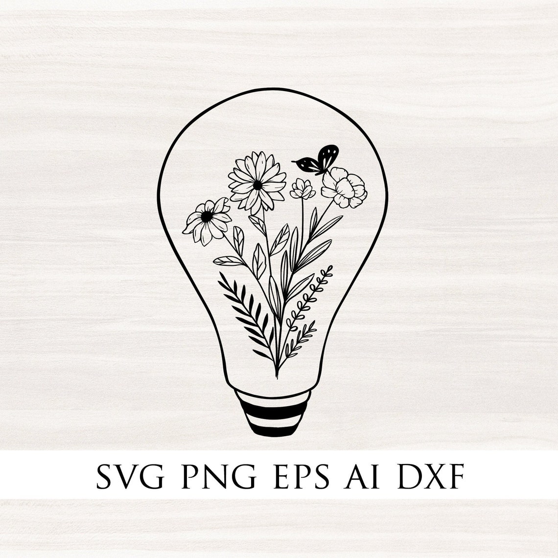 Floral Bulb SVG Wildflowers Light Bulb SVG Floral Lightbulb - Etsy