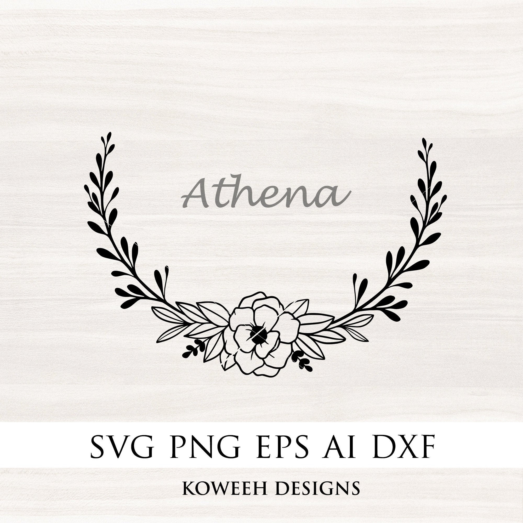 Marco de corona svg Media corona svg Corona de laurel svg | Etsy