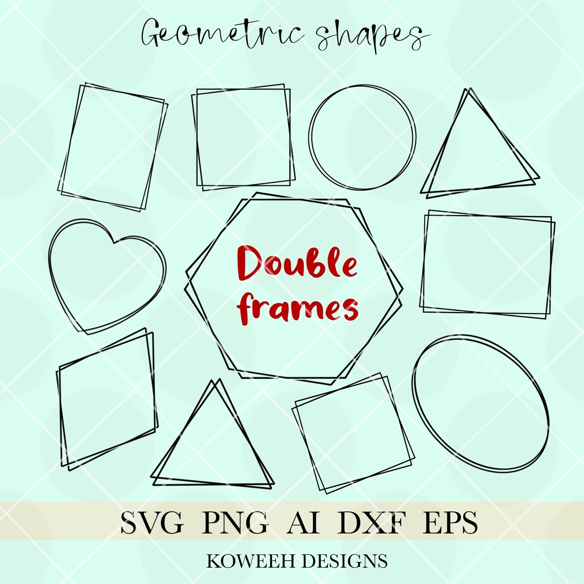 Double Frame SVG Double Border Svg Rectangle Square Frame - Etsy
