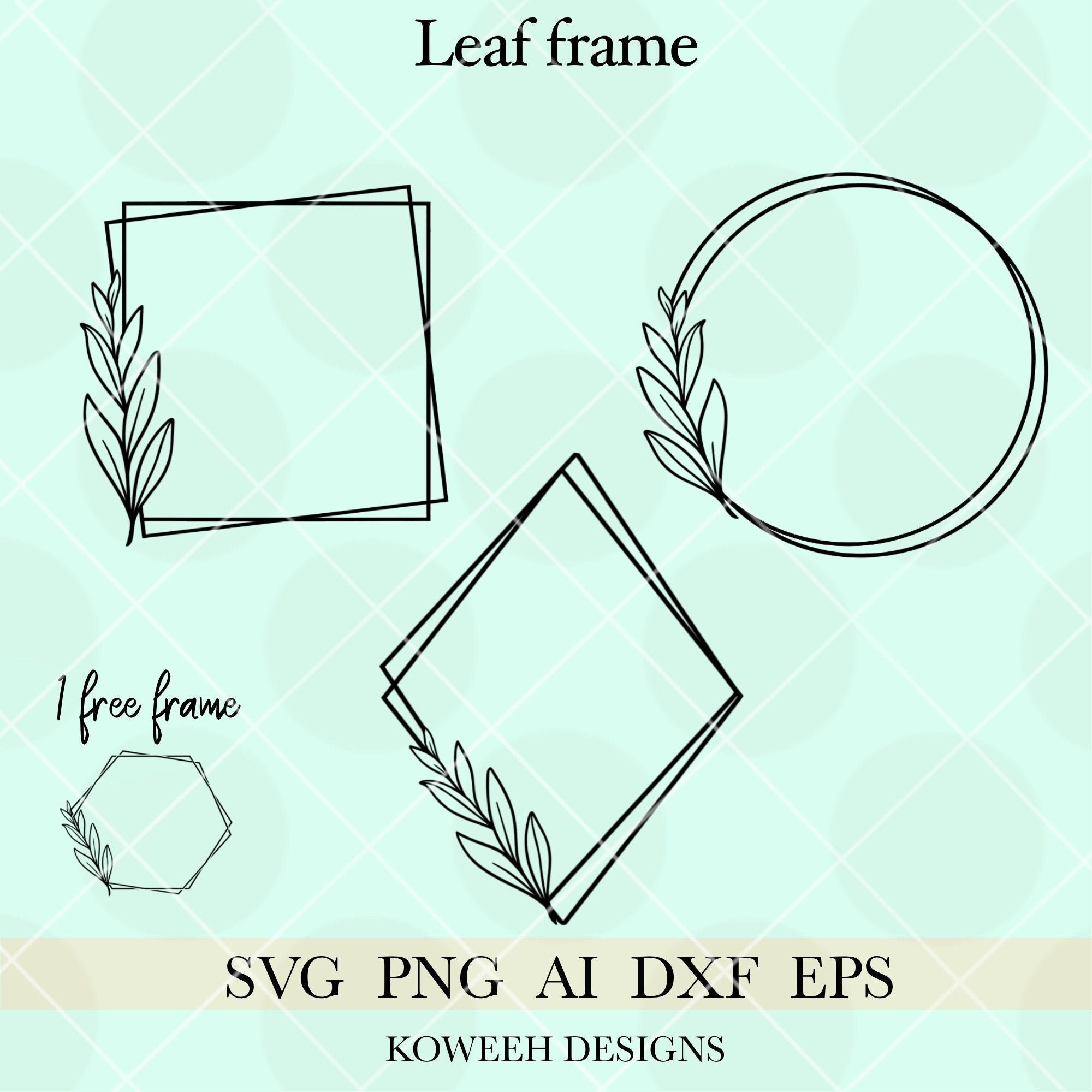Leaf Frame Svg Leaf Border Svg Frame Bundle Svg Border - Etsy UK