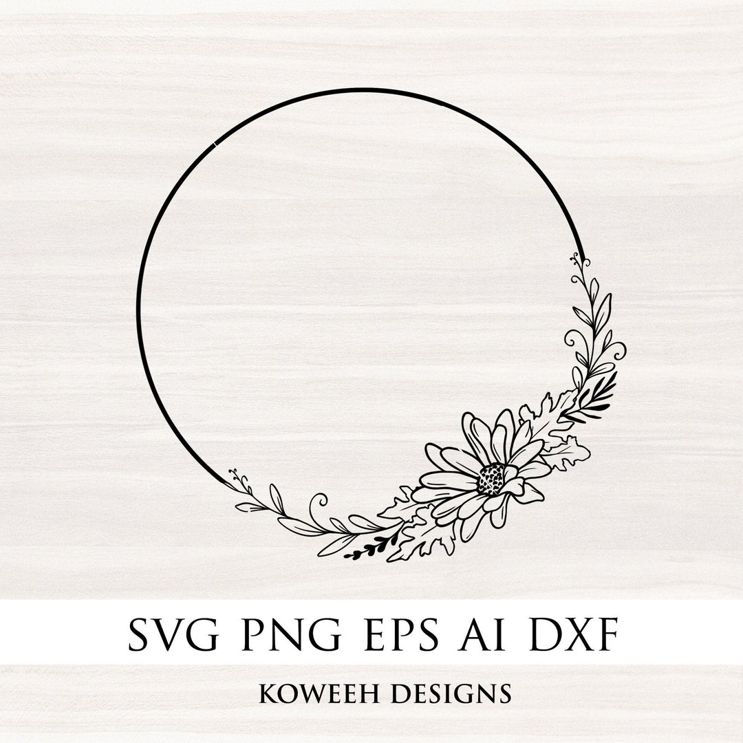 Daisy Frame Svg, Daisy Wreath Svg, Floral Border Svg, Flower Border Svg ...