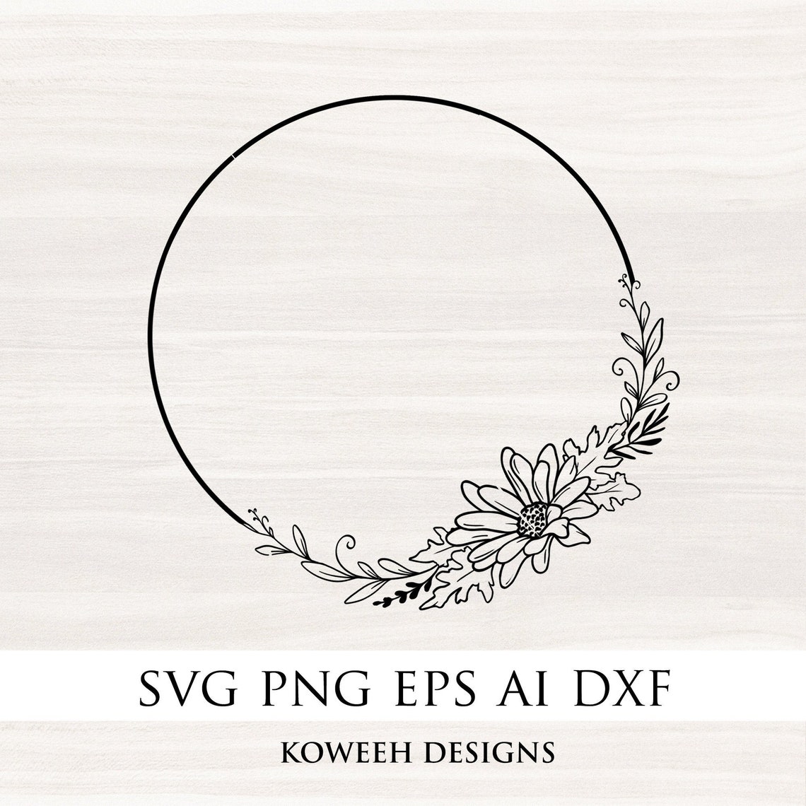 Daisy Frame Svg Daisy Wreath Svg Floral Border Svg Flower - Etsy